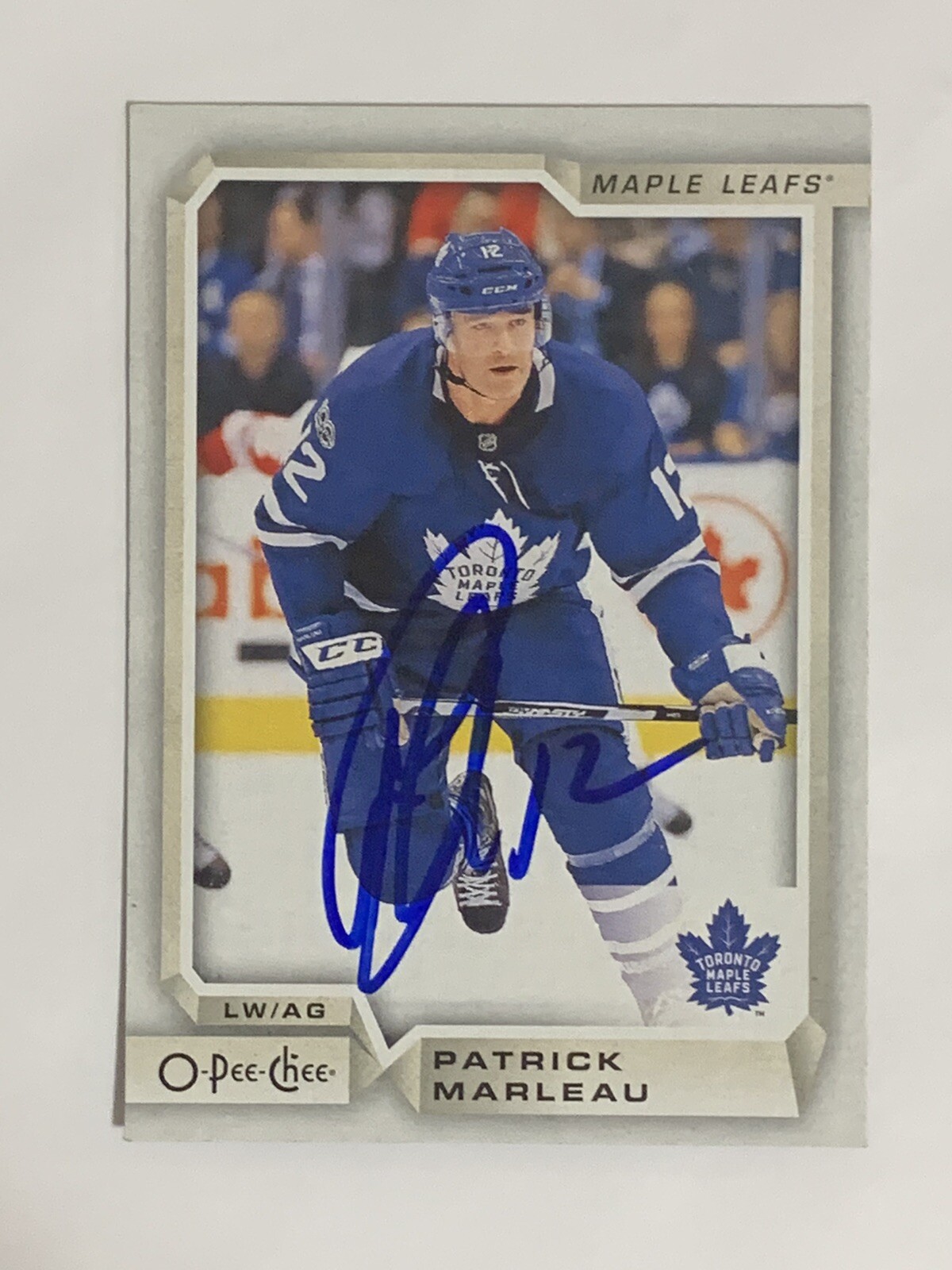 Patrick Marleau Autographed 2018-19 O Pee Chee Card Toronto Maple Leafs ...