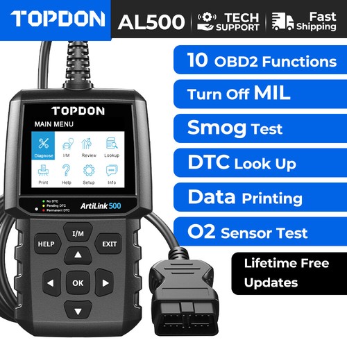 OBD2 Scanner TOPDON AL500 Code Reader Car Check Engine Light CAN ...