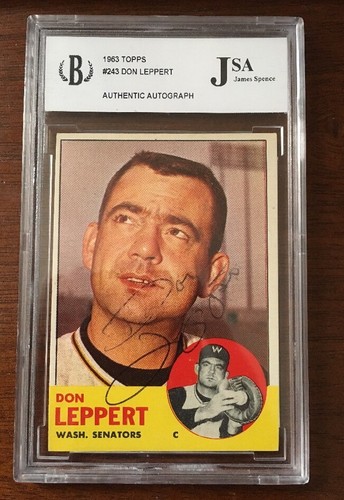 DON LEPPERT 1963 TOPPS AUTOGRAPHED SIGNED AUTO BASEBALL CARD 243 ...