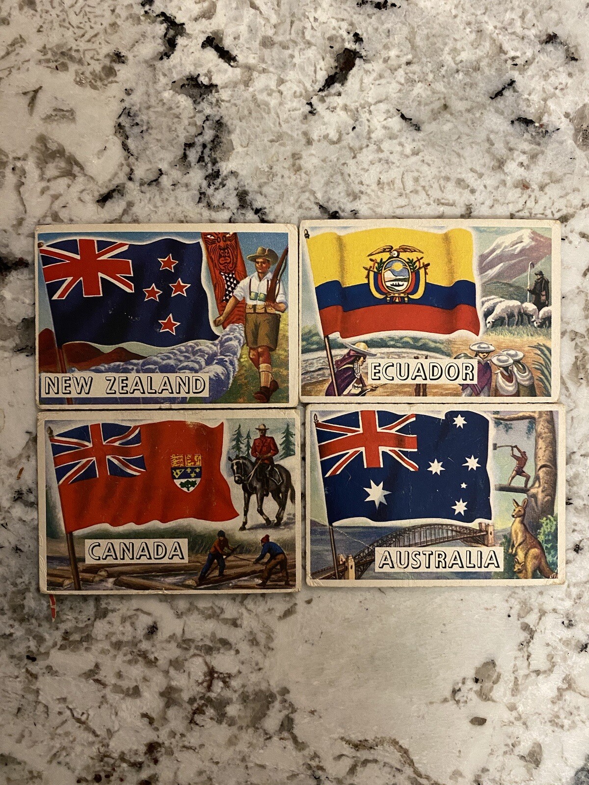 1956 Topps Flags Lot (16) - Flags Of The World - Canada, Australia | eBay