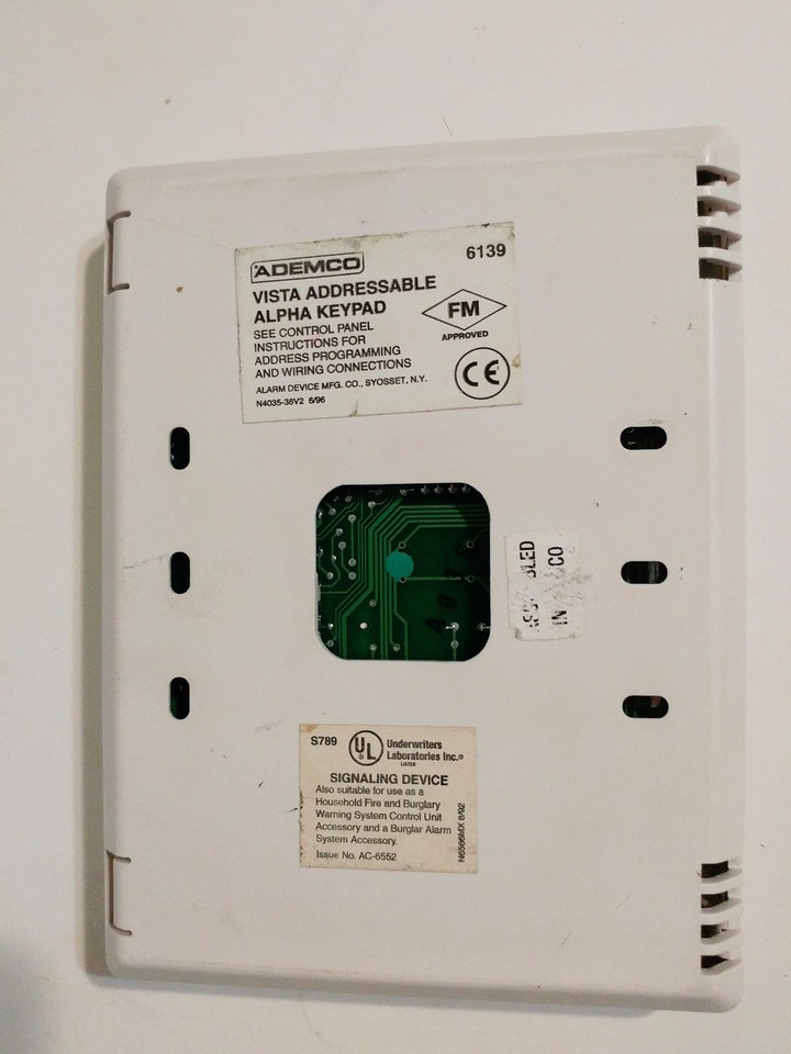 Ademco 6139 Vista Addressable Alpha LCD Keypad Alarm Wells Fargo | eBay