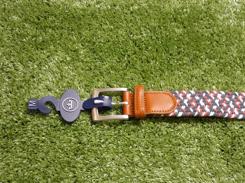 Peter Millar Mens Crown Braided Golf Belt NGLA Logo Navy/Red/White ...