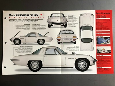 1966 - 1972 Mazda Cosmo 110S Coupe Poster, Spec Sheet, Folder, Brochure ...