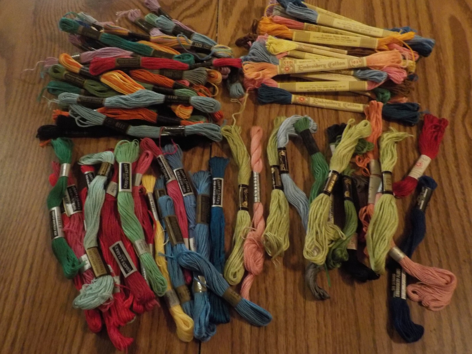 Lot of 89 Skeins Needlepoint Thread, Coat & Clark, Star + Misc Brands W ...