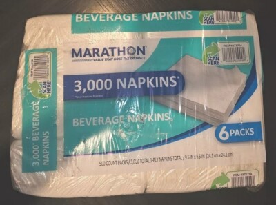 Marathon Beverage Napkins, 3000 Count - 6 Packs | eBay