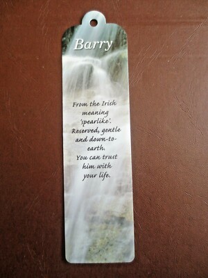 NEW Bookmark BARRY Name Meaning GIFT Dad Uncle Brother Husband ...