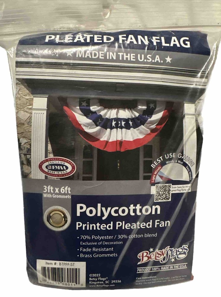 USA Pleated Fan Flag American United States 3x6 Ft Half Fan Banner ...