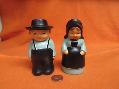 Vintage Blue Amish Couple Salt and Pepper Shakers Ceramic 49 | eBay
