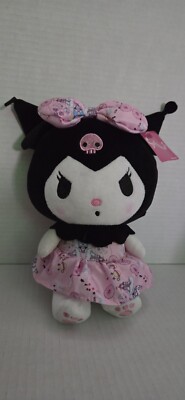 Sanrio KUROMI 9" Skull Plush Doll, Pink Dress & Bow Pink Skull, Hello ...