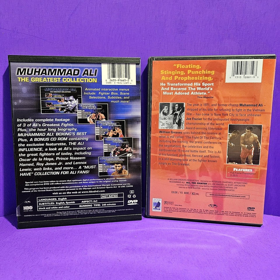 Lot Of 2 Muhammad Ali DVDs Ali The Fighter Muhammad Ali The Greatest ...