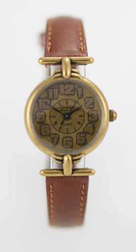 Arizona Jean Co.Watch Womens Stainless Gold Water Res Brown Leather ...