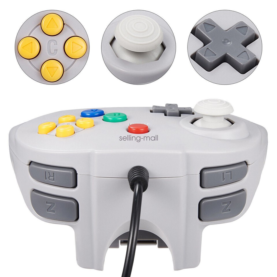 Mini N64 Wired Controllers Joystick Dual Z Button For Nintendo 64 Video ...