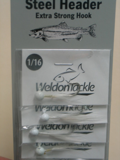 Lot Of 12 Weldon Mini Foo Steel Header Jigs 1/16oz WHITE Steelhead ...