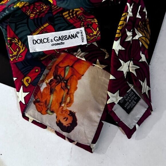 Dolce & Gabbana Tie Extraordinary Peek a Boo Pin Up Girl Medallion ...