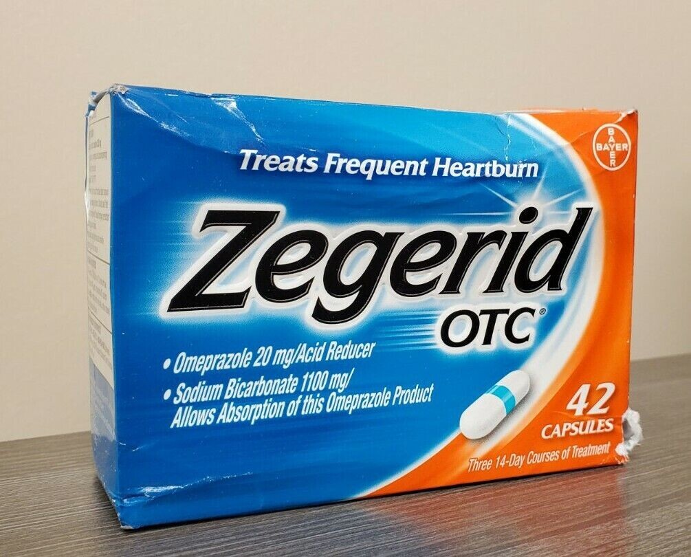 Zegerid OTC Heartburn Relief 24 Hr Stomach Acid Reducer 42 ct Exp 8/25 ...