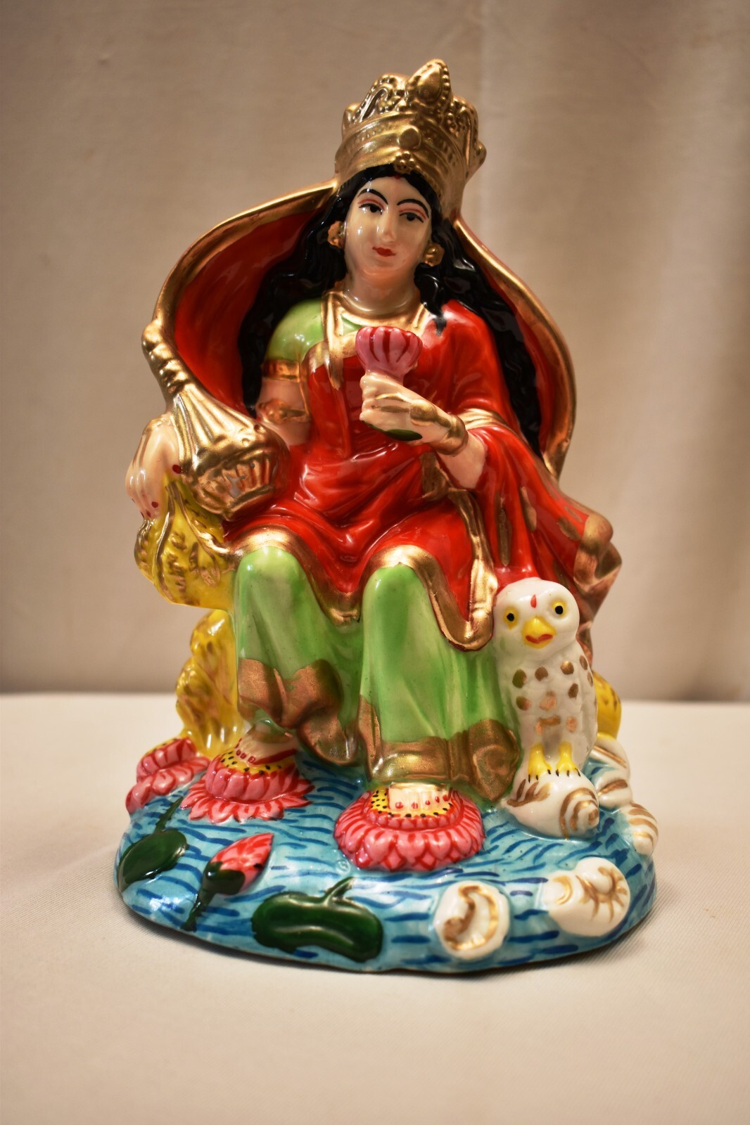 Antique Ravi Varma Lakshmi German Bisque Figure Statue Goddess Of ...