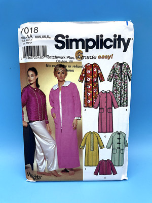 UNCUT 2001 #7016 Simplicity pattern - robe / bed jacket - XXS, XS, S | eBay