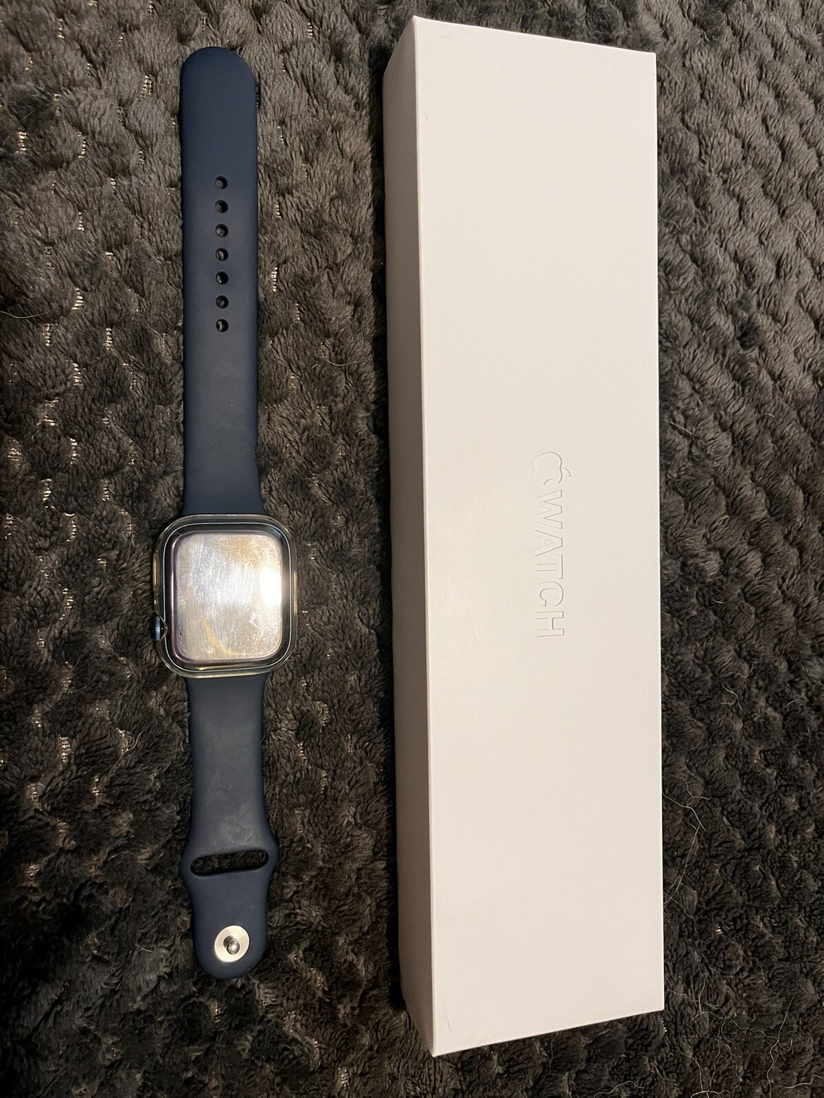 Apple Watch Series 7 45mm Blue Aluminium Case with Abyss Blue Silicone ...