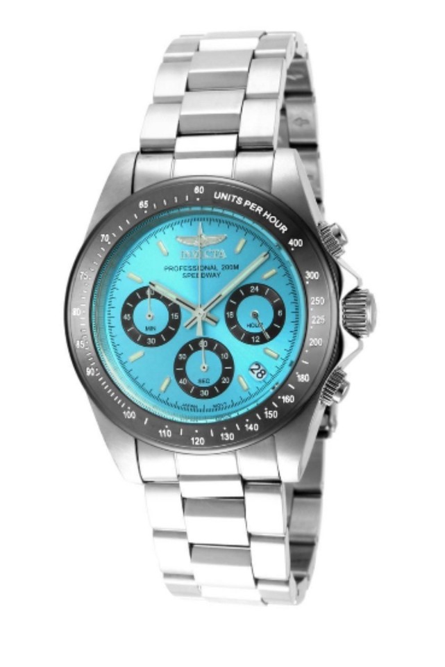 NEW! 🔥 Invicta Speedway Men's 39.5mm Watch Turquoise Aqua Dial Silver ...