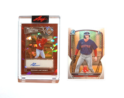 2025 Roman Anthony AUTO /30 Boston Red Sox & 2023 Bowman 1st Roman ...