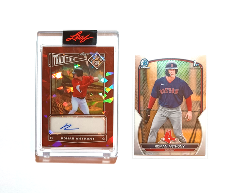 2025 Roman Anthony AUTO /30 Boston Red Sox & 2023 Bowman 1st Roman ...