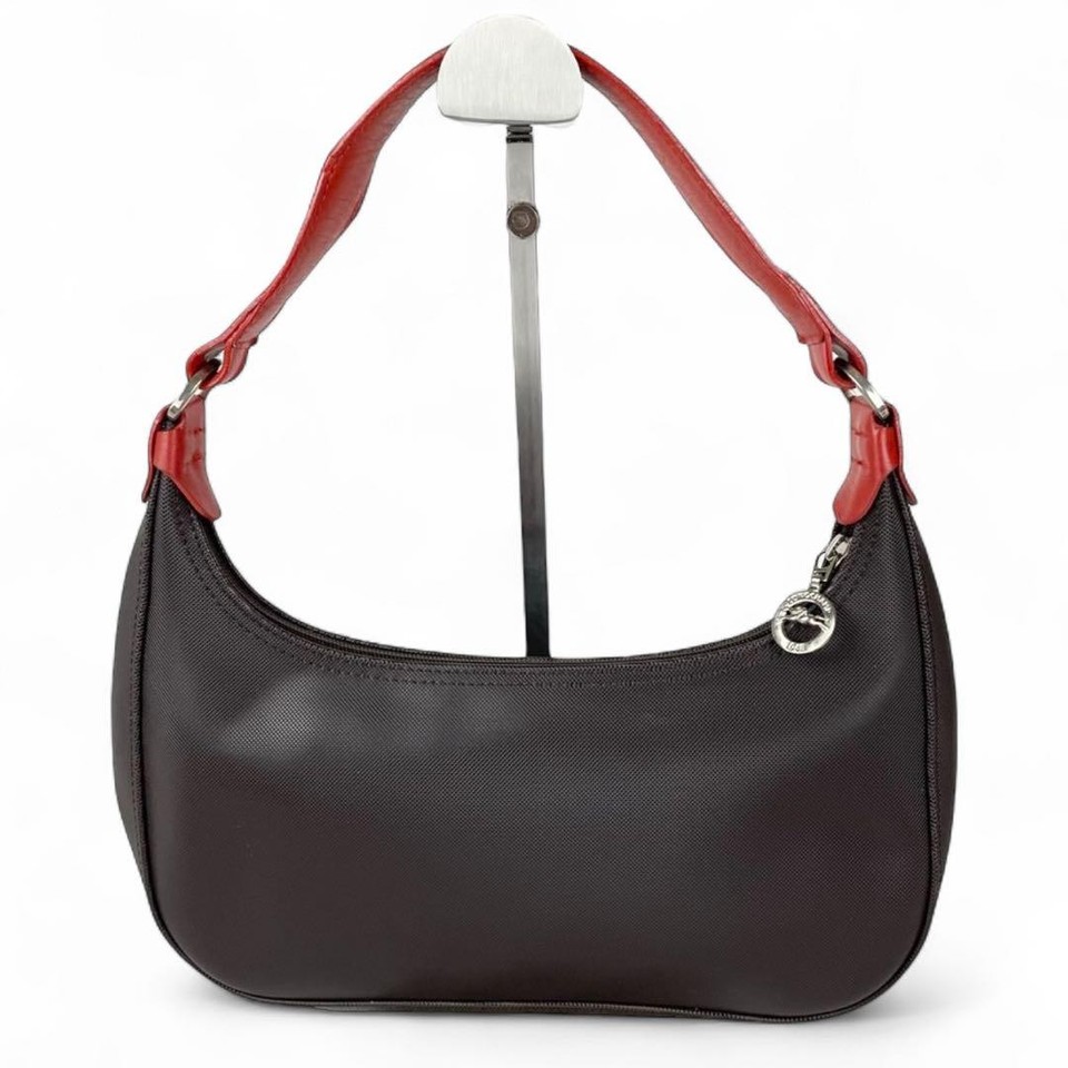 Longchamp Accessory Pouch Brown PVC C6 women hand bag purse handle From ...