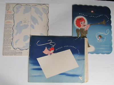 Vtg 1946 Merry Christmas Line Material Co. Booklet Cut Out Santas ...