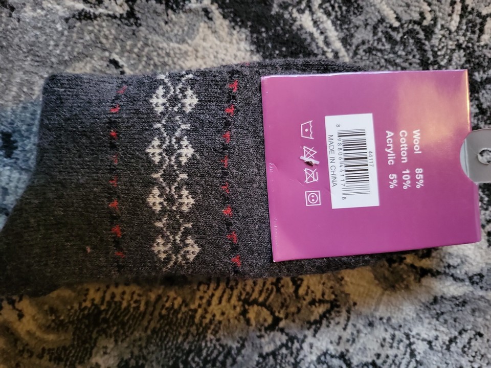 Heat Trendz grey pattern Faux Lamb Wool Socks Womens Size 5-10 new | eBay