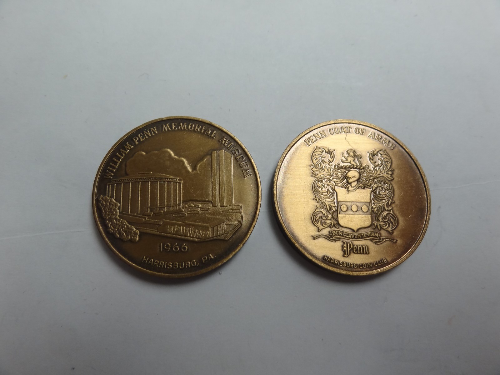CHALLENGE COIN TOKEN HARRISBURG PENNSYLVANIA WILLIAM PENN MEMORIAL ...