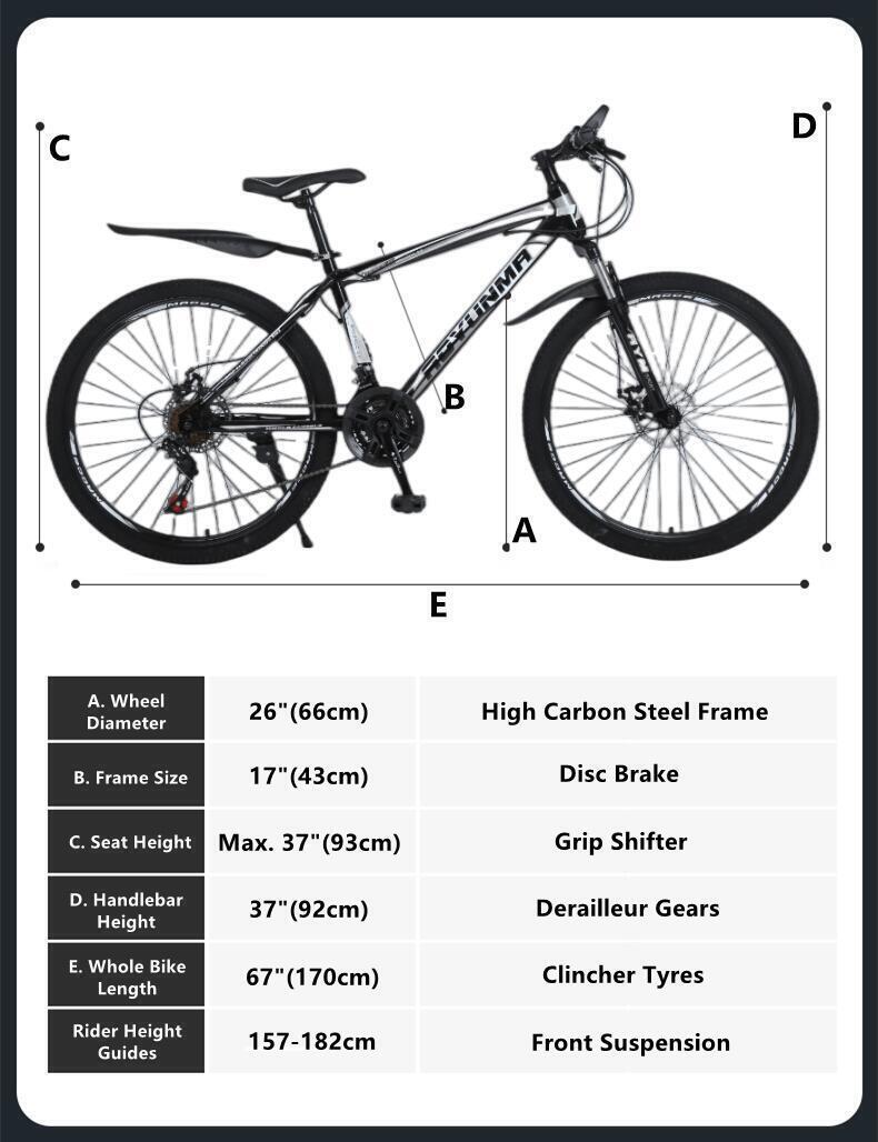 AOYUNMA 26" 21 Speed Mountain Bike 26 inch Wheels Bicycle | eBay