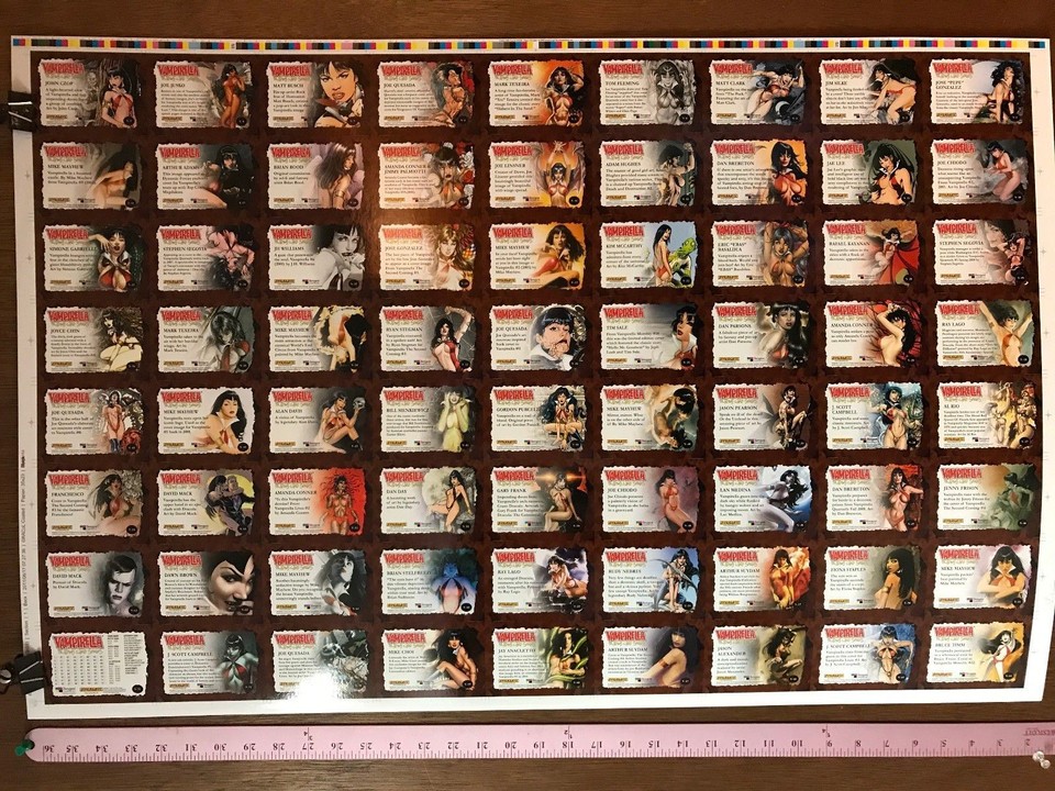 VAMPIRELLA SERIES 1 Full Uncut Sheet of 72 Trading Cards by BREYGENT ...