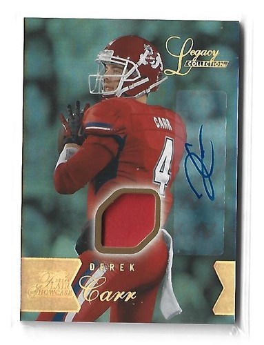 DEREK CARR 2014 Flair Showcase #106 Row 1 PATCH AUTOGRAPH RC /125 ...