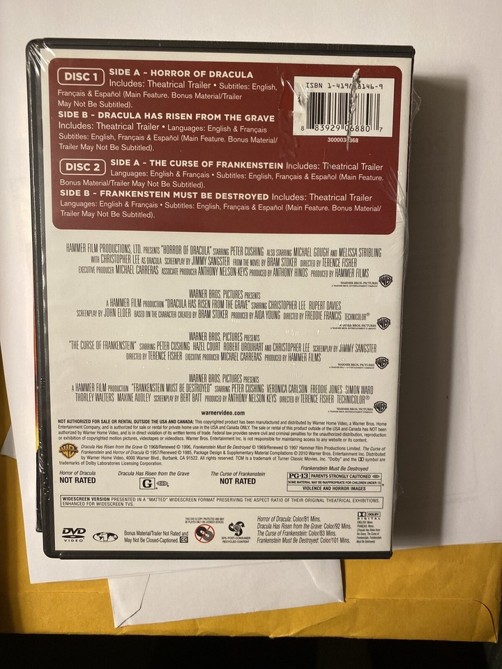 TCM Greatest Classic Films Collection: Hammer Horror DVD Freddie ...