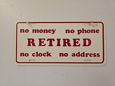 RETIRED Booster License Plate Retirement Party Gift PLASTIC | eBay