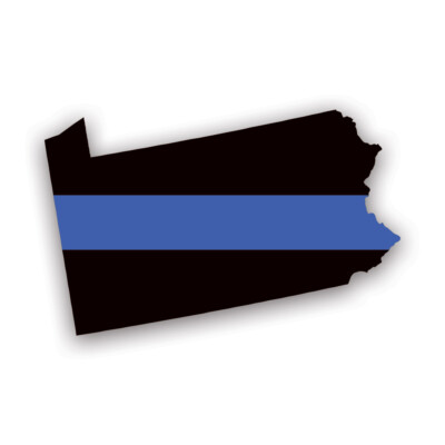 Pennsylvania State Shaped The Thin Blue Line Sticker Decal - support pa ...