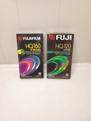 2 Fujifilm HQ 160 8 Hrs & HQ 120 6 Hrs Multi-Purpose Videotape VHS ...