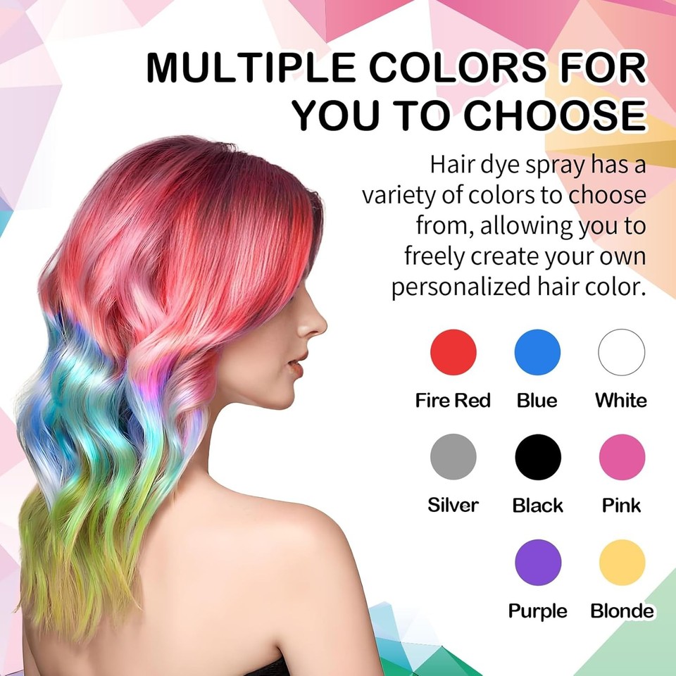 AOAZXBB Temporary Hair Colour Spray White Hair Spray, 1-Day Washable ...