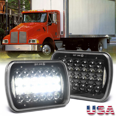 2PCS For Kenworth T300 1997-2010 T800 5X7" 7X6 Sealed LED Headlight H4 ...