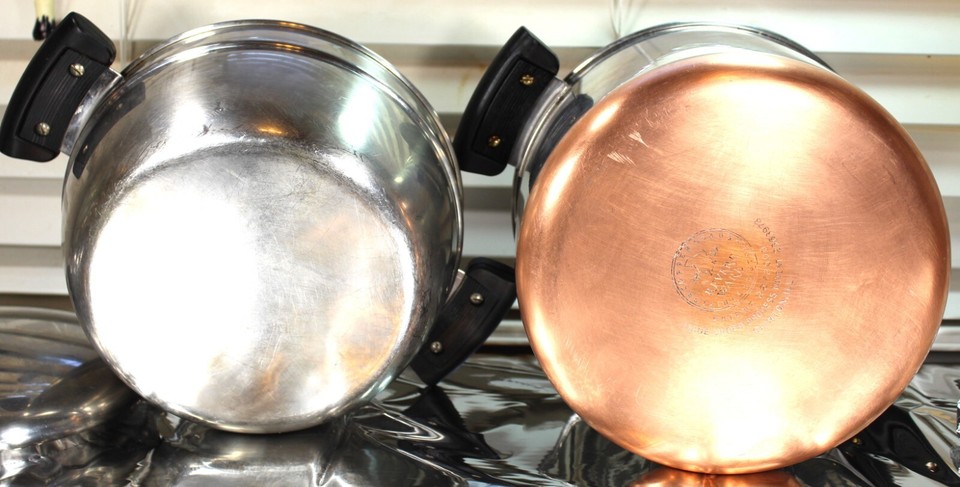 Revere Ware Double Boiler USA Pre-1968 Copper Bottom 5 Qt Stock Pot ...