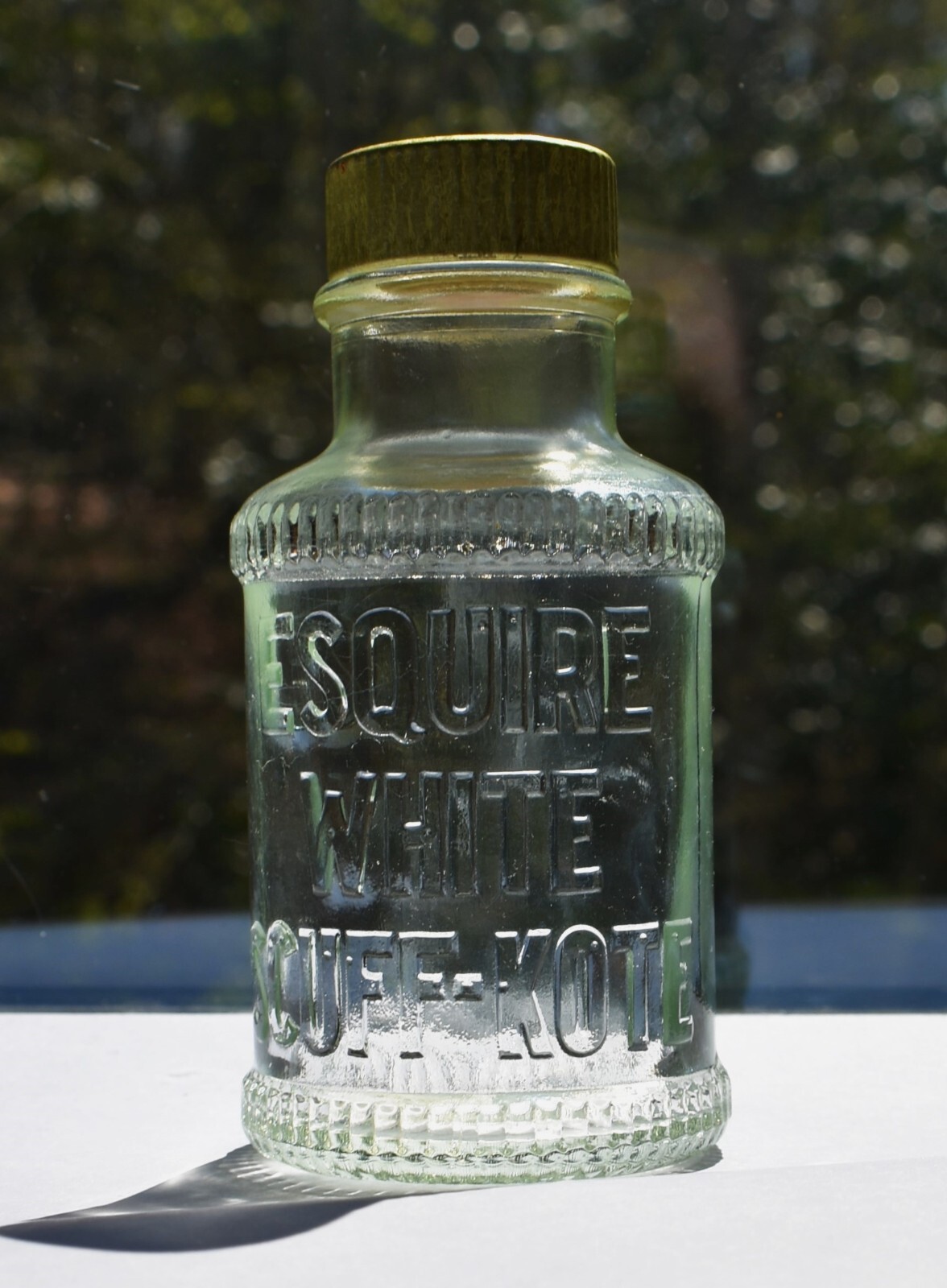 Vintage Esquire Scuff-Kote Bottle Embossed LABEL Rare Green Tint w Cap ...