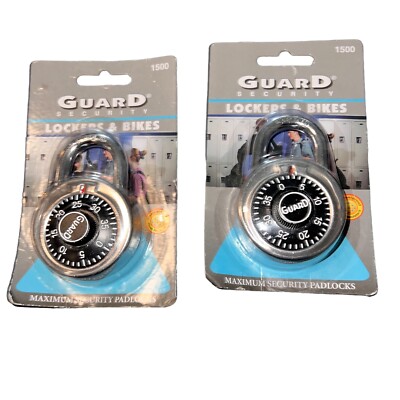 2 New~Guard Security 1500 Dial Combination Padlocks 2 inch Security ...