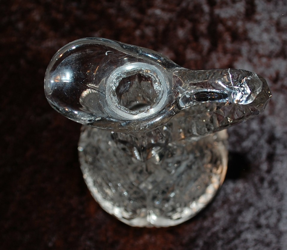 Cut Glass Oil Pitcher or Vinegar Pitcher Very Ornate Pretty Vintage ...