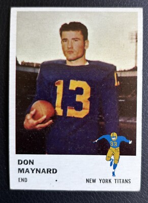 1961 Fleer Football Card Don Maynard- New York Titans #215 | eBay