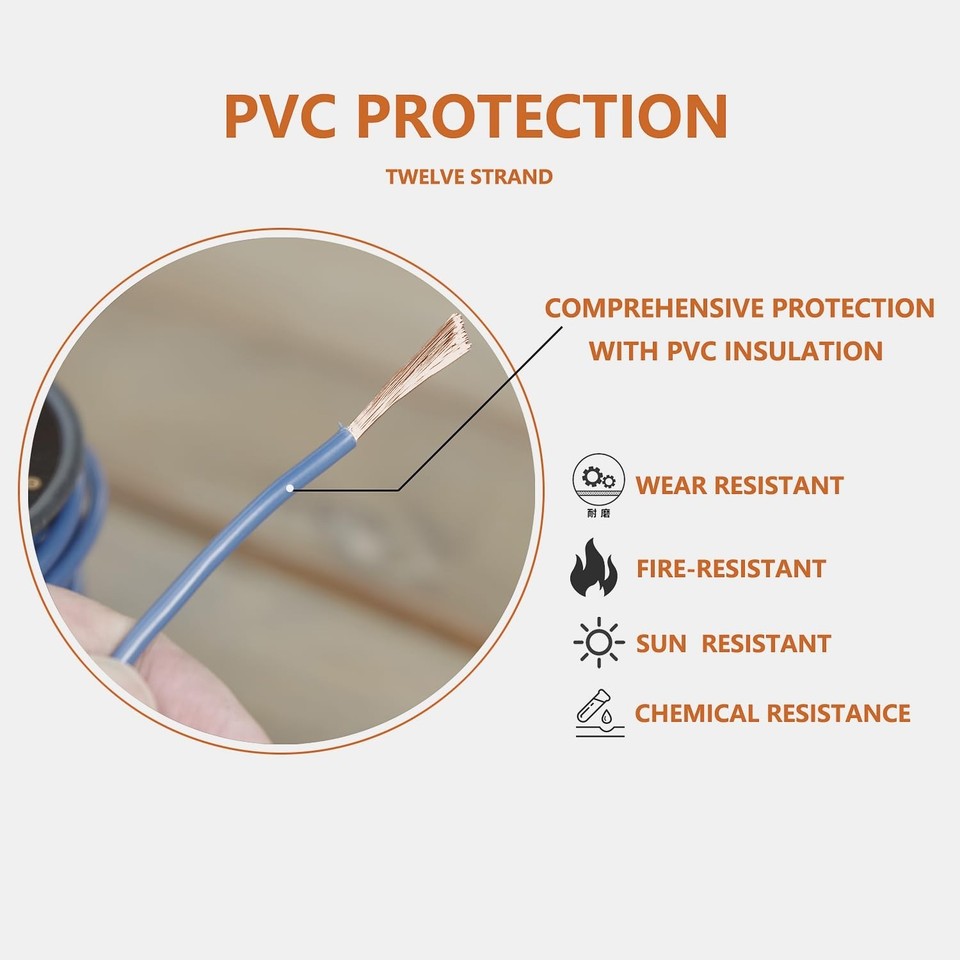 12 Gauge Wire Combo, 6 Colors, 100ft Rolls (600ft Total) - Durable ...