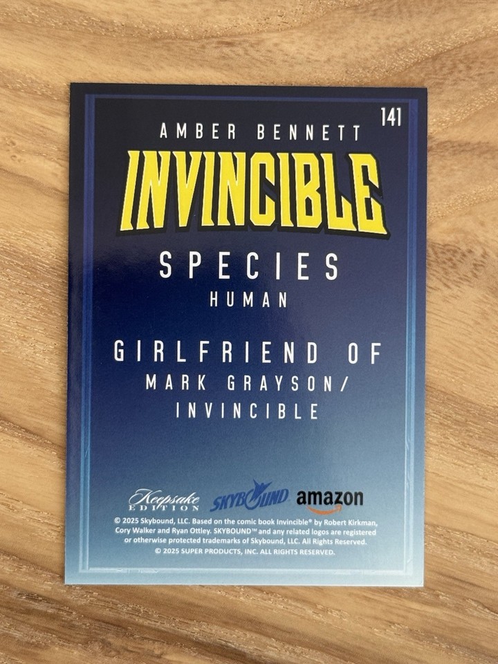 2025 Keepsake Invincible Season 1 Amber Bennett Card 141 Blue