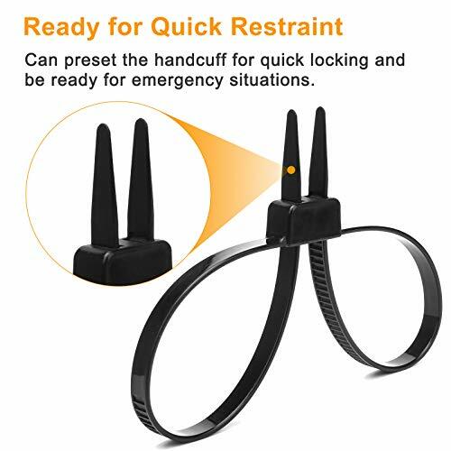 Tool Gadget Disposable Zip Tie Handcuffs Black Flex Cuffs 10 Pcs Double ...