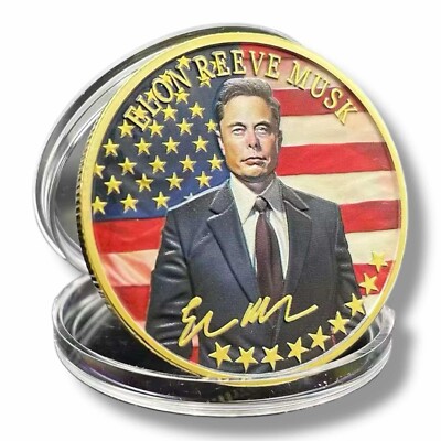 Elon Musk - Tesla CEO Gold Plated Double Sided Coin With Case - USA ...