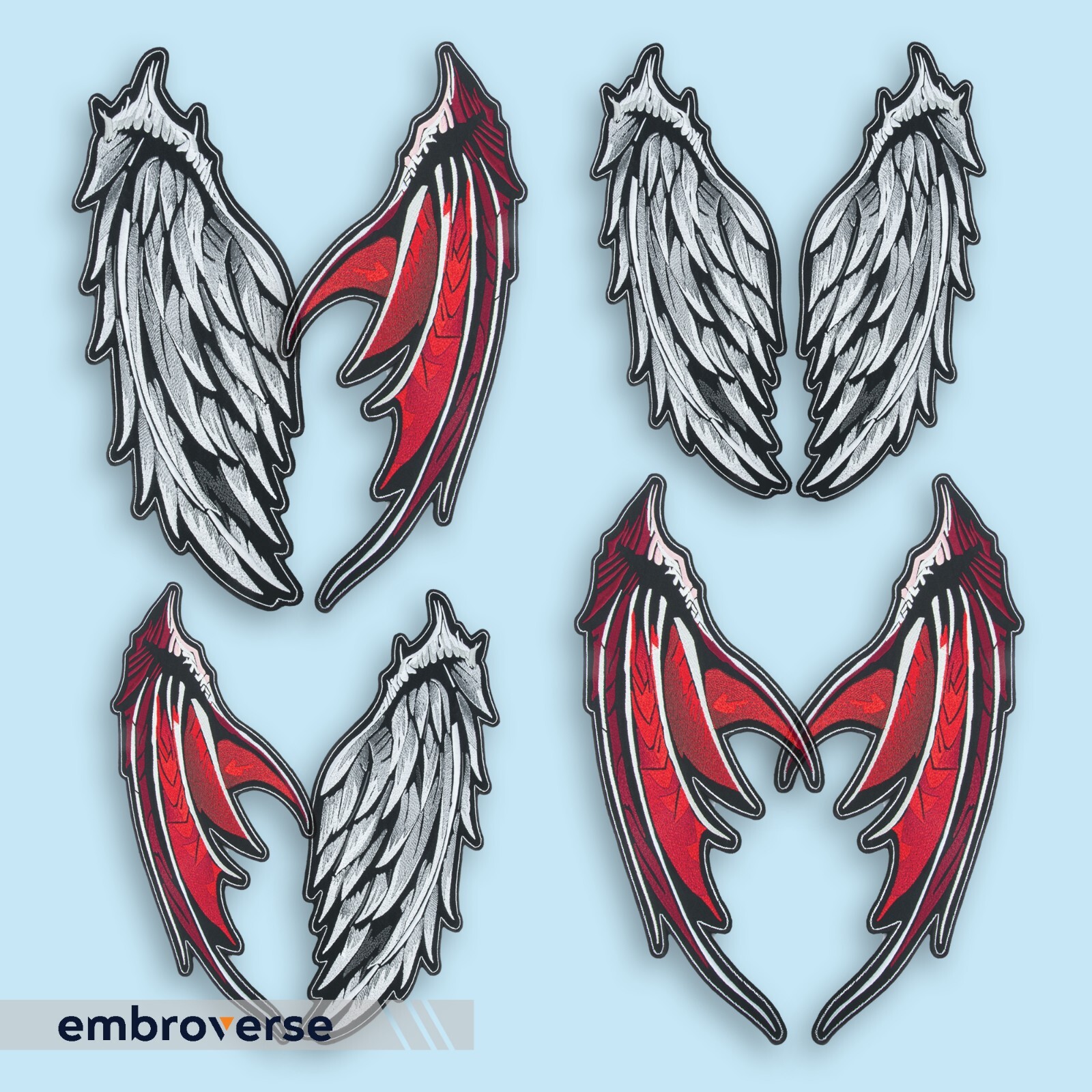 Half Demon Half Angel Wings Tattoo