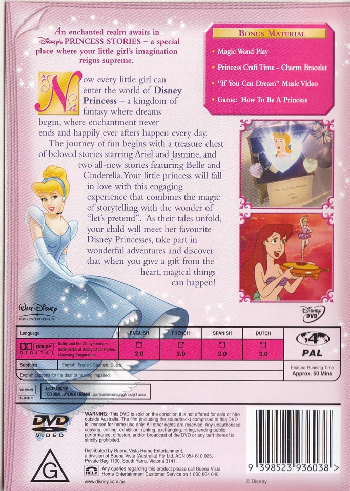 DISNEY PRINCESS STORIES Volume One DVD R4 - PAL SirH70 | eBay