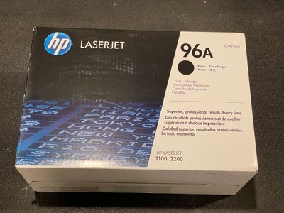 Genuine HP C4096A 96A Black Toner Cartridge LaserJet 2100 2200 Sealed ...